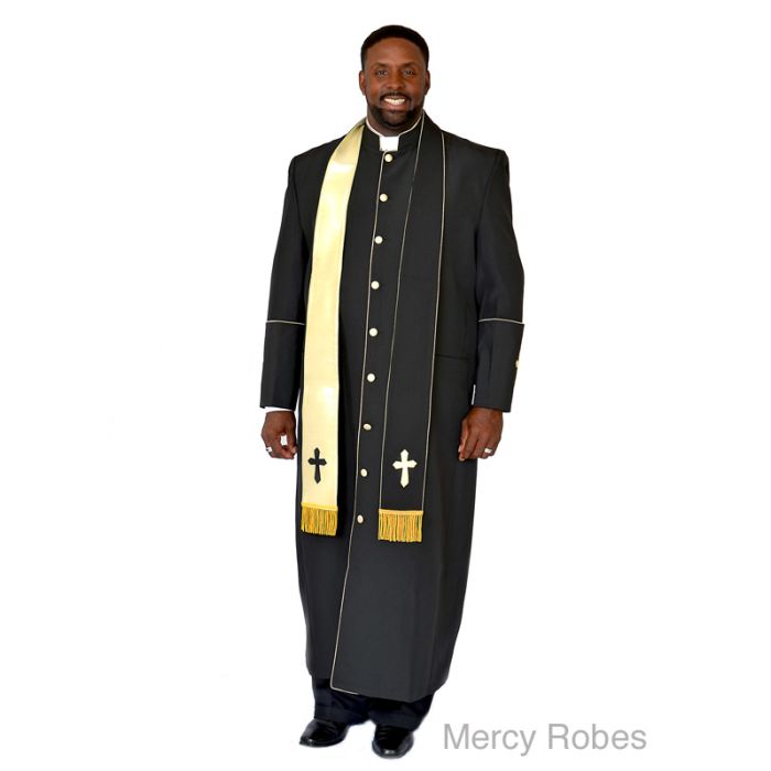 Robe Style Bae114 (Black/Gold) With Matching Stole