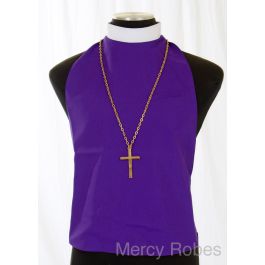 Clergy Roman Rabat Purple With Fabric Attached Collar