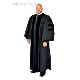 Pulpit Robe Style 01 (Black With Doctoral Bars)
