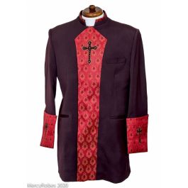 Clergy Jacket 006 - Wine/Shield - Elegant and Stylish Attire for Clergy