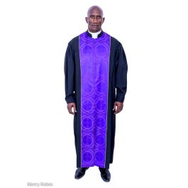 Mens Clergy Robe Style 04082024 (Black/Purple LT)