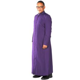 Mens 33 Button Bishop Clergy Cassock Robe in Blue Purple - Elegant ...