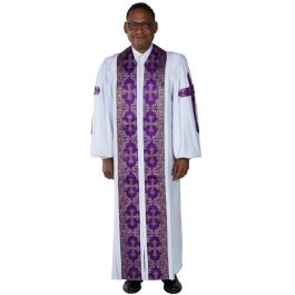 Pulpit Robe Style Mercy2024-0306 (White/Purple-Gold 4th LT)