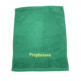Preaching Hand Towel Prophetess (Green/Gold)