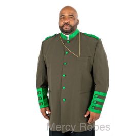 Clergy Jacket CJ010 - Stylish Green/Green LT Design for Modern Clergy Wear