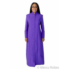 Womens Aw 33 Button Cassock Clergy Robe - Roman Purple Elegance for Worship