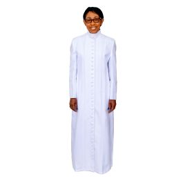 Womens Aw 33 Button Cassock Clergy Robe (White)