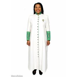 Womens Clergy Robe Style 05252023 (Cream/Green-Purple LT)