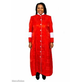 Womens Clergy Robe Style Victoria (Red LT/White)