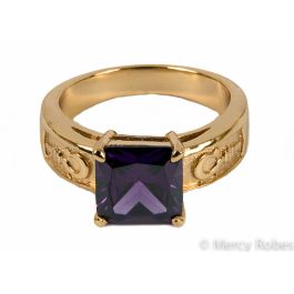 Womens Clergy Ring Sub498 G-Purple - Elegant Religious Jewelry for Women