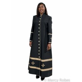 Womens Robe Style LR125 - Elegant Black and Gold Design for Comfort and ...