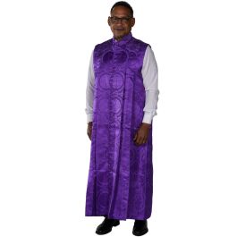 Mens 33 Button Sleeveless Cassock Robe Style 082945 (Roman Purple Lt)