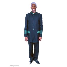 Clergy Jacket CJ029 (Black/Black-Green LT)