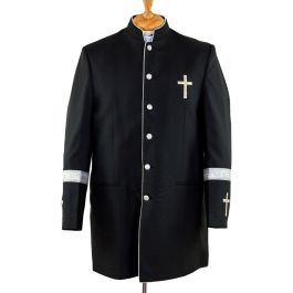 Clergy Jacket Style CJ151 (Black/Silver)