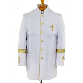 Clergy Jacket Style CJ151 (White/Gold)