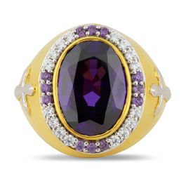Mens Clergy Bishop Ring Style MRG2223 (G-Purple)