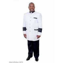 Clergy Jacket CJ011 - Elegant White/Black Design for Religious Leaders