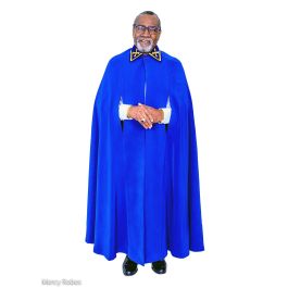 Mens Long Clergy Cloak - Royal Blue Elegance for Religious Ceremonies