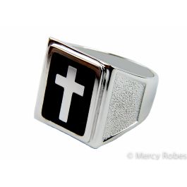 Mens Pastors Clergy Ring Style Subs875 (S Black)