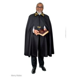 Mens Short Clergy Cloak - Elegant Black Robe for Religious Services and ...