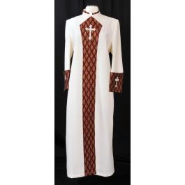 Womens Robe LR 107 Cream/Maroon Shield