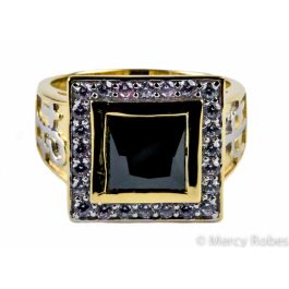 Pastors Clergy Ring Style Rnz0489 (Gb) (Gold Black)