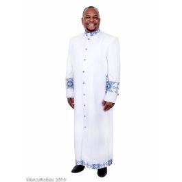 Mens Clergy Robe Style Rs011 (White/Royal-White Emb LT)