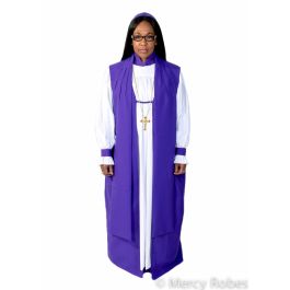 Womens Bishop Vestment - Roman Purple Elegance for Spiritual Ceremonies