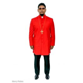 Clergy Short Robe Style Jacket CSR001 - Elegant Red Design for Worship ...