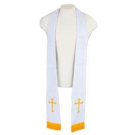 Reversible Long Stole Ch002 (White-Gold/Roman Purple)