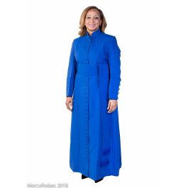 Womens Aw 33 Button Cassock Robe With Band Cincture (Royal Blue)