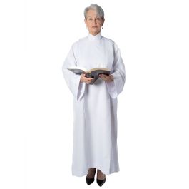 Womens Cassock-Alb - Elegant White Robe for Special Occasions