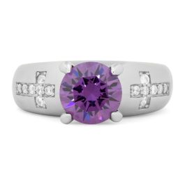 Womens Bishop Clergy Ring Style SUBS998 (S Purple)