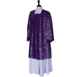 Womens Short IHS Full Lace Surplice Style SUR1027 (Roman Purple)